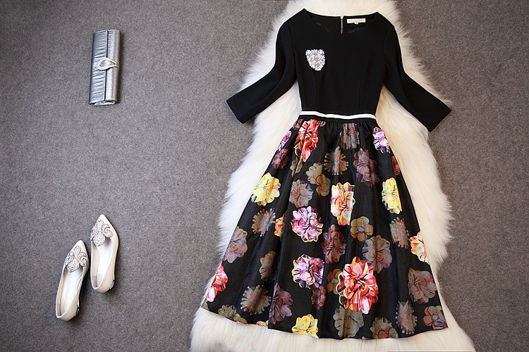 High-end Custom Printing Slim Dress on Luulla