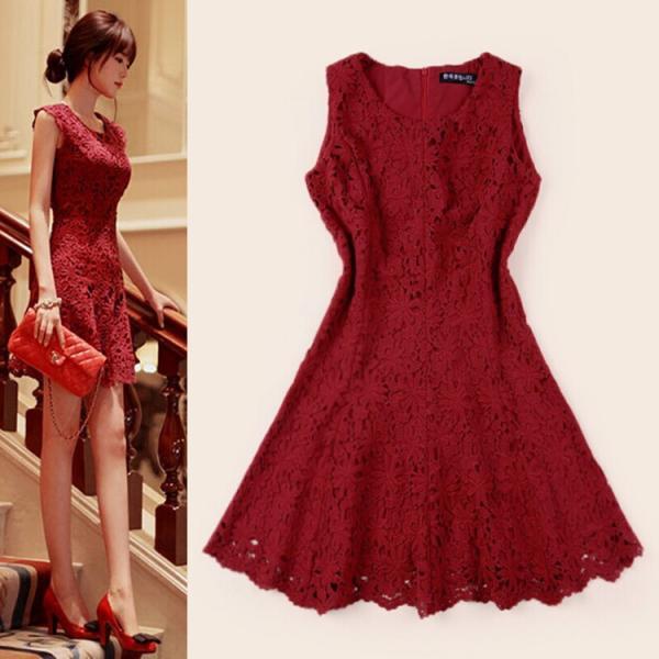 Flowers Lace Fishtail Pendulum Vest Dress on Luulla